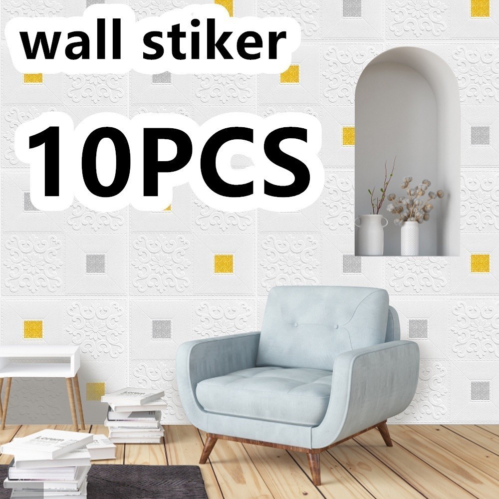 10PCS Wallpaper 3D sticker design wall decor for Living Room Bedroom ...