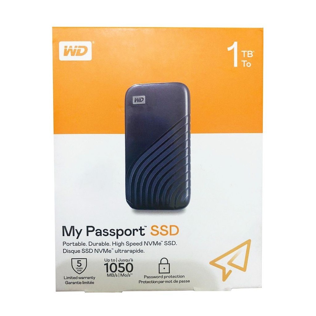 WD 1TB My Passport USB-C Portable SSD (Midnight Blue) for iPhone 15, PC ...