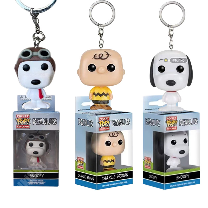 Funko POP Peanuts Action Figure Charlie Brown Keychains Snoopy Model ...