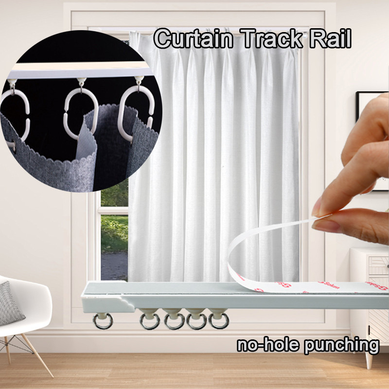 Curtain Track Rail Strong Adhesive Curtain Rail Track Door Curtains Rel ...