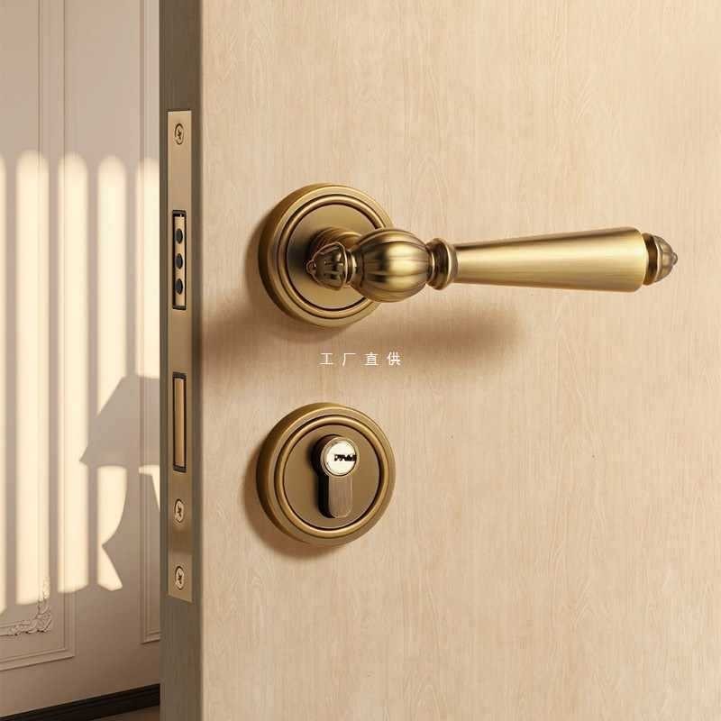 Af French Bedroom Door Lock Indoor Room Wooden Door Lock Brass Retro ...