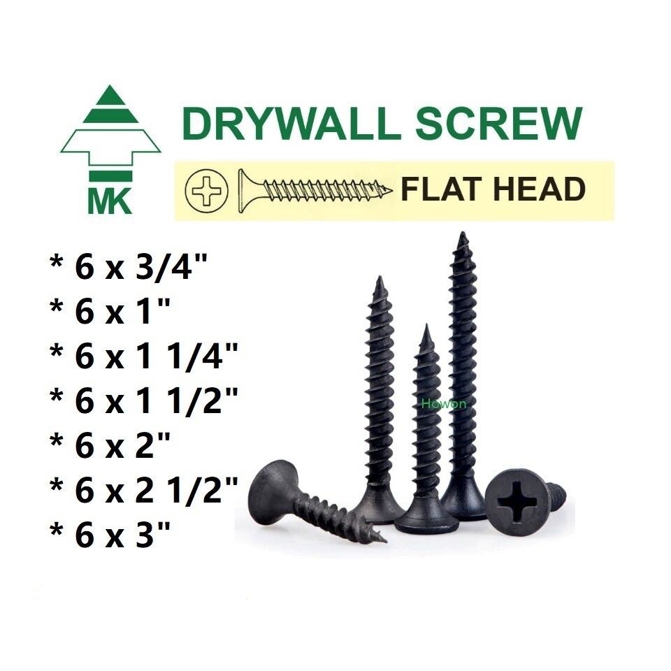 MK DRYWALL SCREW GPH SCREW HTAM SCREW TAJAM SCREW KAYU 3/4" 1" 1 1/4" 1 ...
