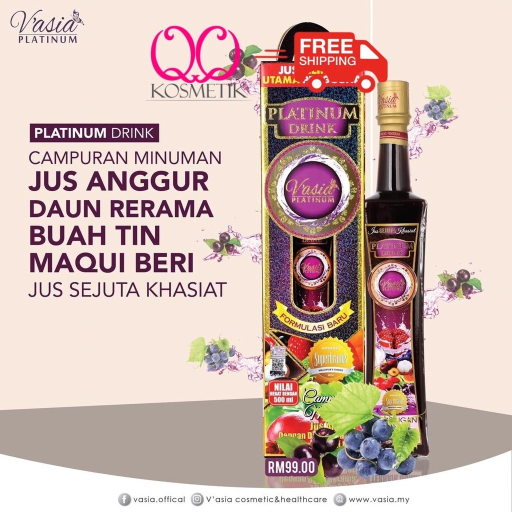 Vasia Platinum 500ml (Botol) V'Asia 100% ORI HQ Aura One Jus Khasiat Original Lega Nusantara ...