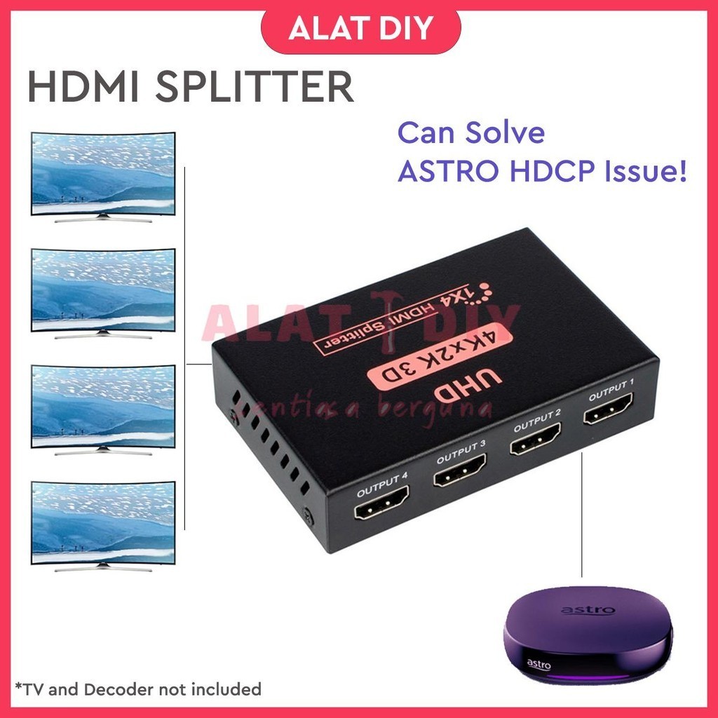 ALATDIY HDMI Splitter 1 IN 2/ 4 OUT FULL HD 4K 3D for Astro / PC ...