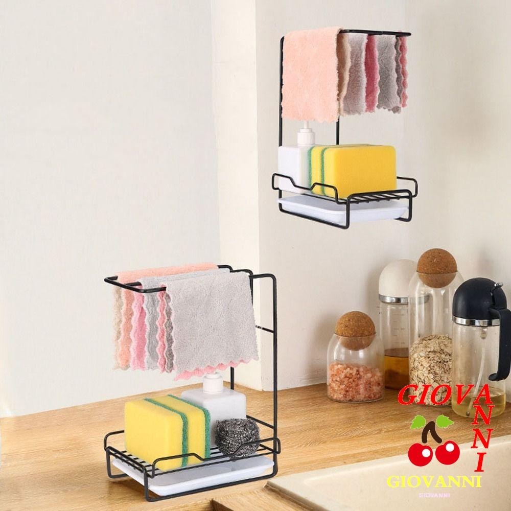 GIOVANNI Dishcloth Storage Rack, Wall Mounted Space-Saving Sponge ...