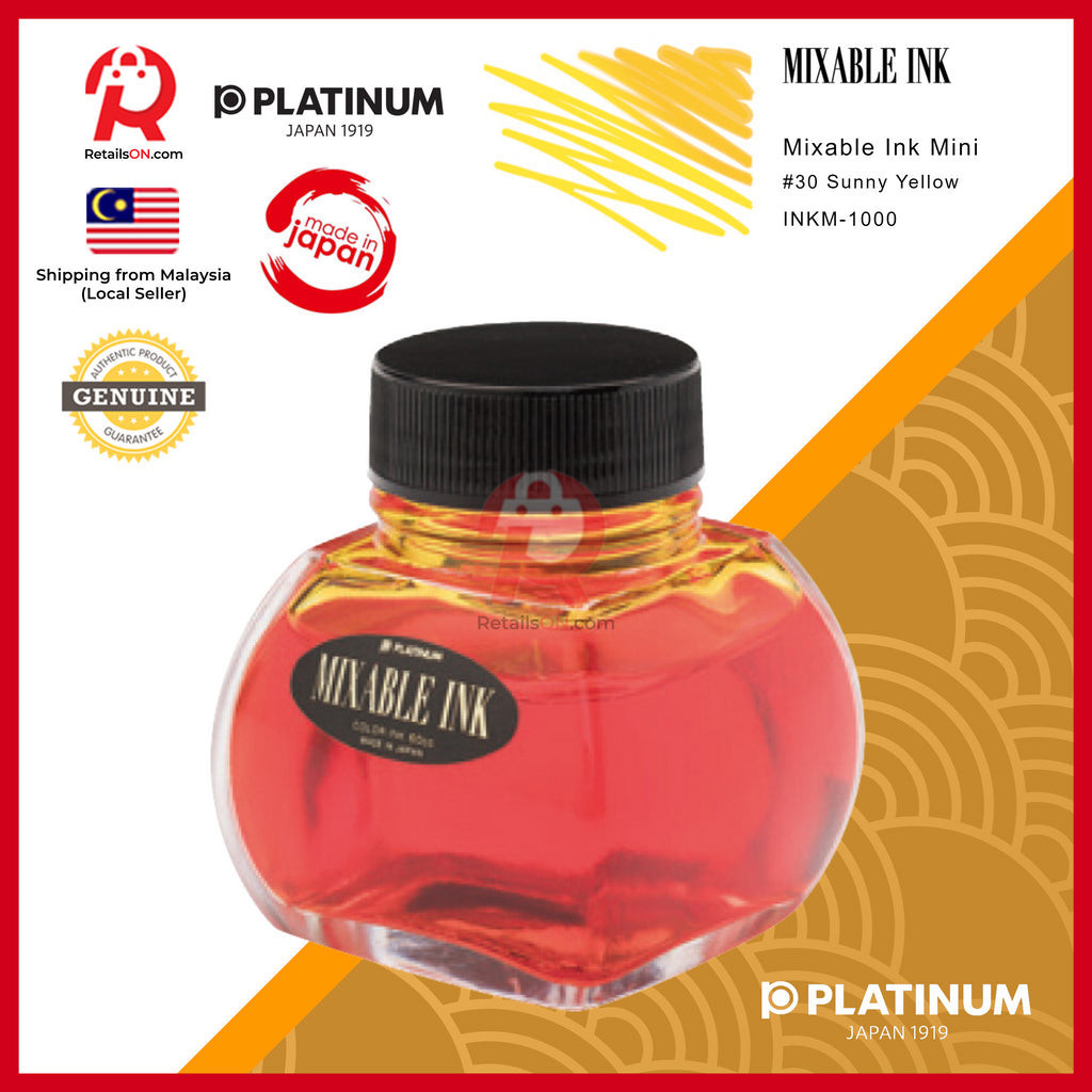 Platinum Ink Bottle Mixable 60ml - 30 Sunny Yellow / Fountain Pen Ink ...
