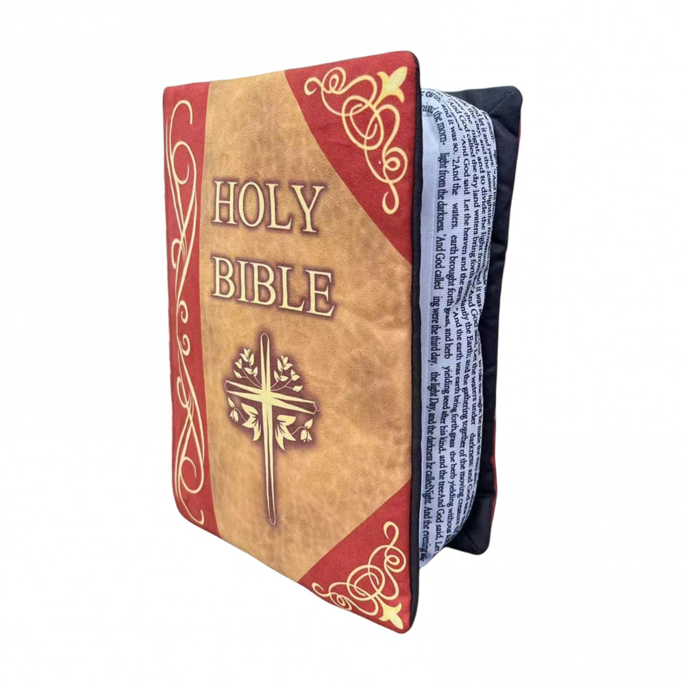 YL Holy Bible Pillow Book Plush , Opens to Reveal Bible Verses Soft ...