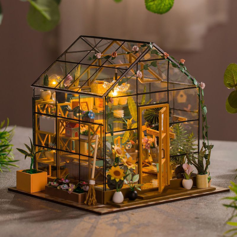 Send Tools Mini Doll House Kit DIY Flower House Handmade 3D Puzzle ...
