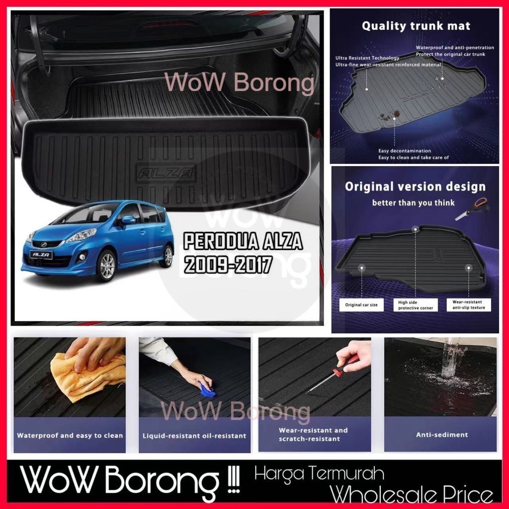 Perodua Alza Old Custom Fit Original PE Non Slip Rear Trunk Boot Cargo ...