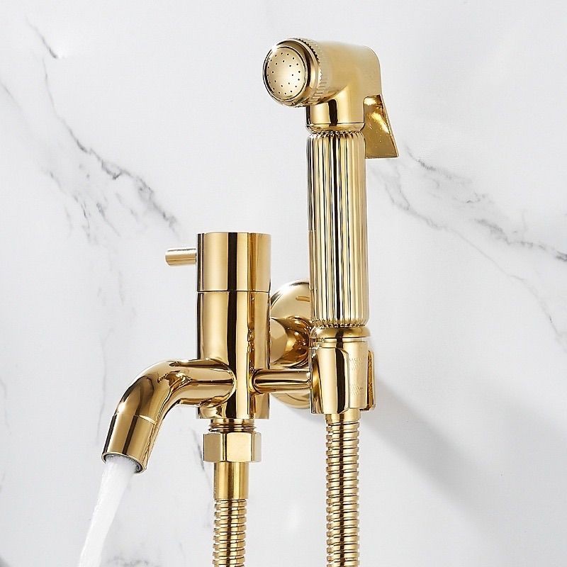 Luxury Gold Portable 2 Functions 1 Handle Bidet Sprayer Brass Toilet ...