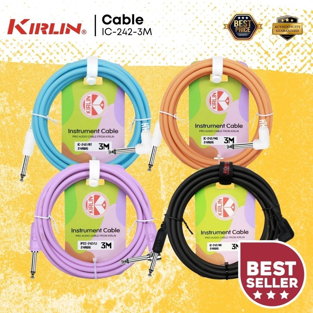 Kirlin Cable IC-242 3, 6, 10 Meter Mono Straight-Angled Instrument ...