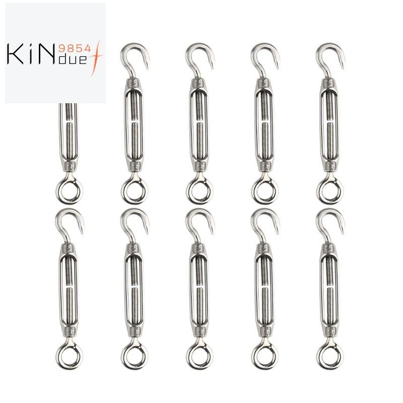 10Pcs Stainless Steel Turnbuckle Wire Tensioner Hook & Eye Adjustable Turnbuckle Hooks Wire Rope ...