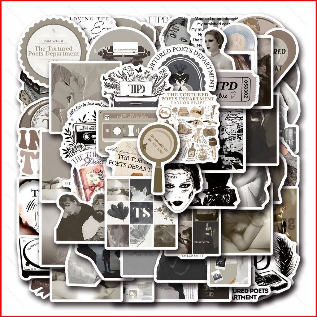 YS 55PCS/set Taylor Swift The Tortured Poets Department TTPD Stickers ...