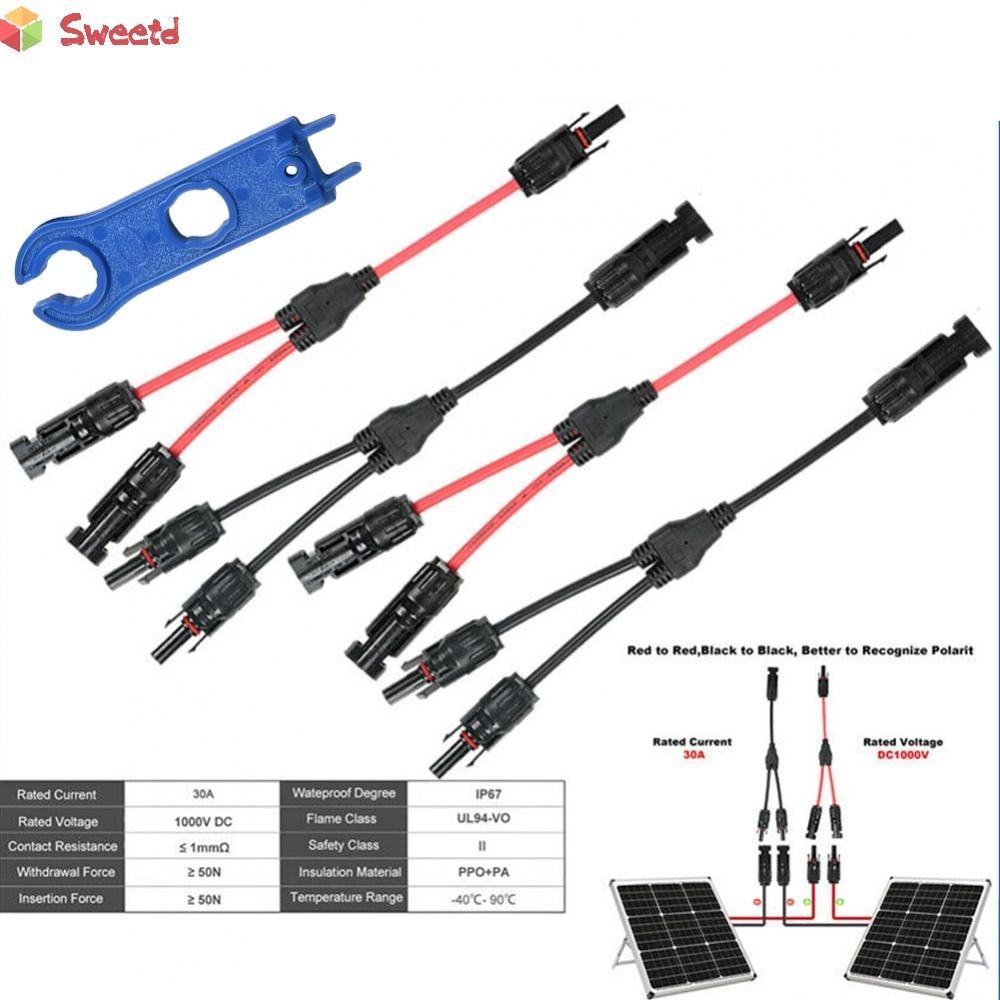 Enhanced Y Branch Solar Panel Cable Connector 2 Pairs MMF FFM Splitter ...
