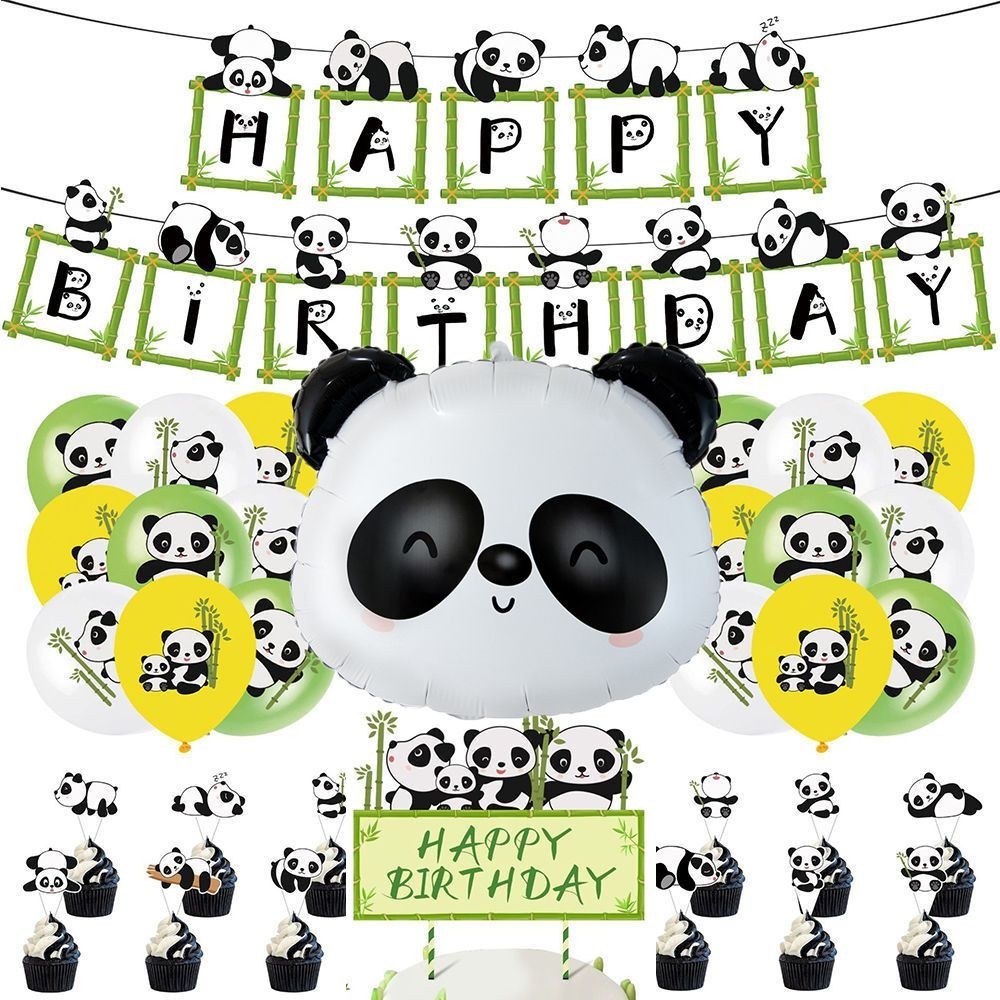 Panda Balloon Kids Birthday Party Decoration Panda Balloon Banner ...