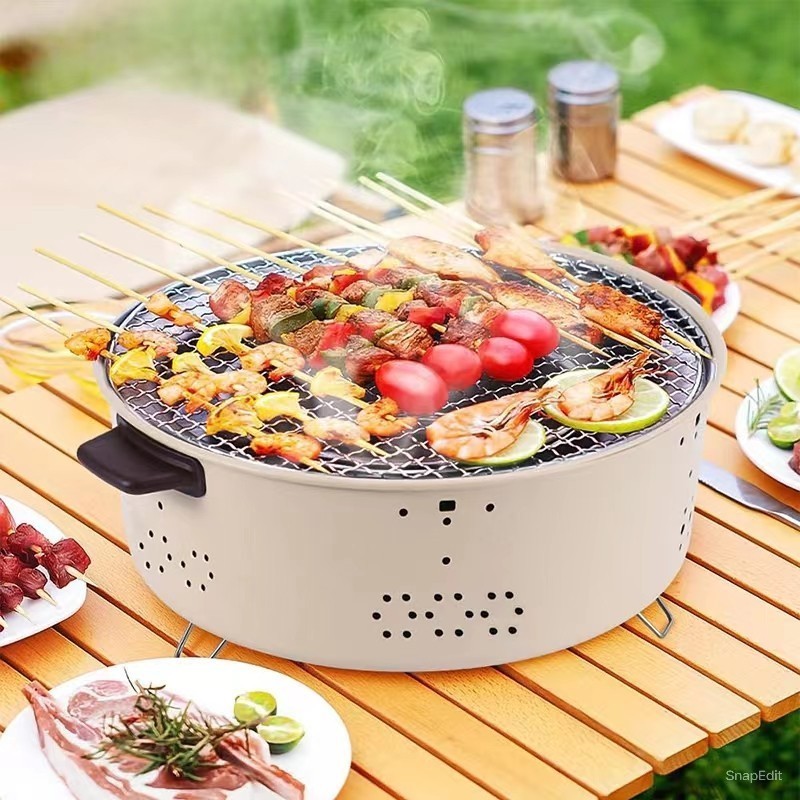 SF_ Charcoal Barbecue Grill, Portable Korean BBQ Grill Stove, Tabletop ...