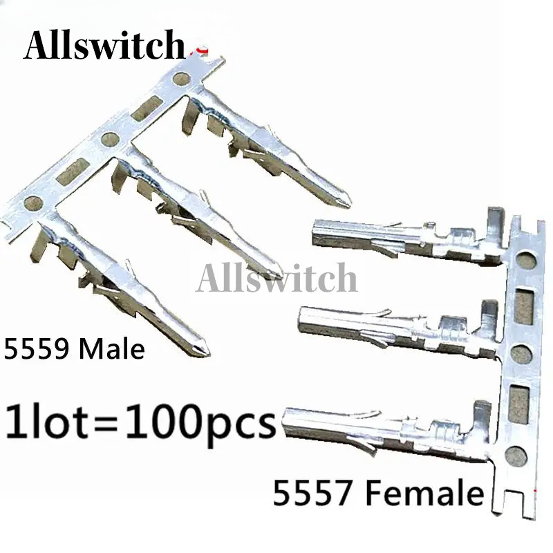 100Pcs 4.2mm 5557 & 5559 Series Male & Female Terminal Pins for PC ATX ...