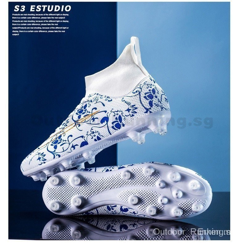 Ready Stock Large Size 35-45 High-Top Football Boots Spike Football ...