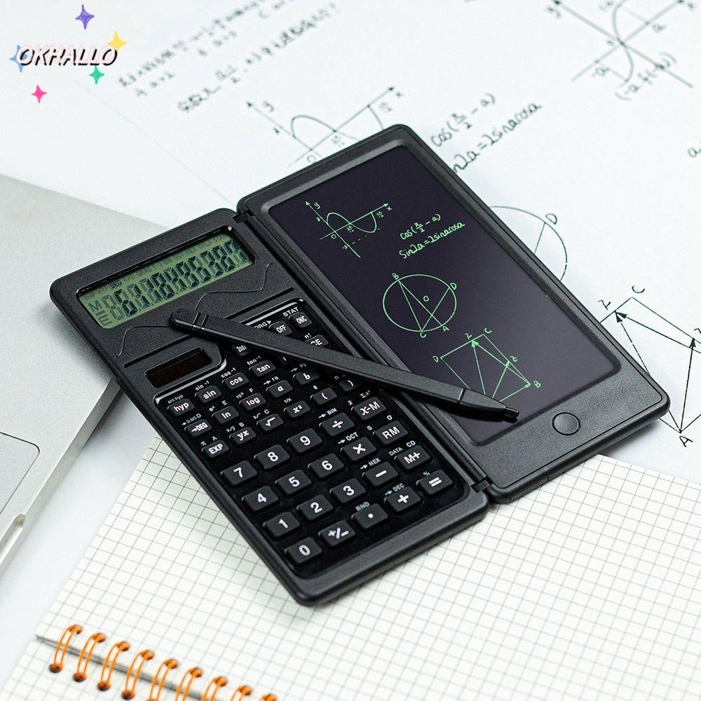 OKHALLO Foldable Desk Scientific Calculators LCD with an Erasable ...