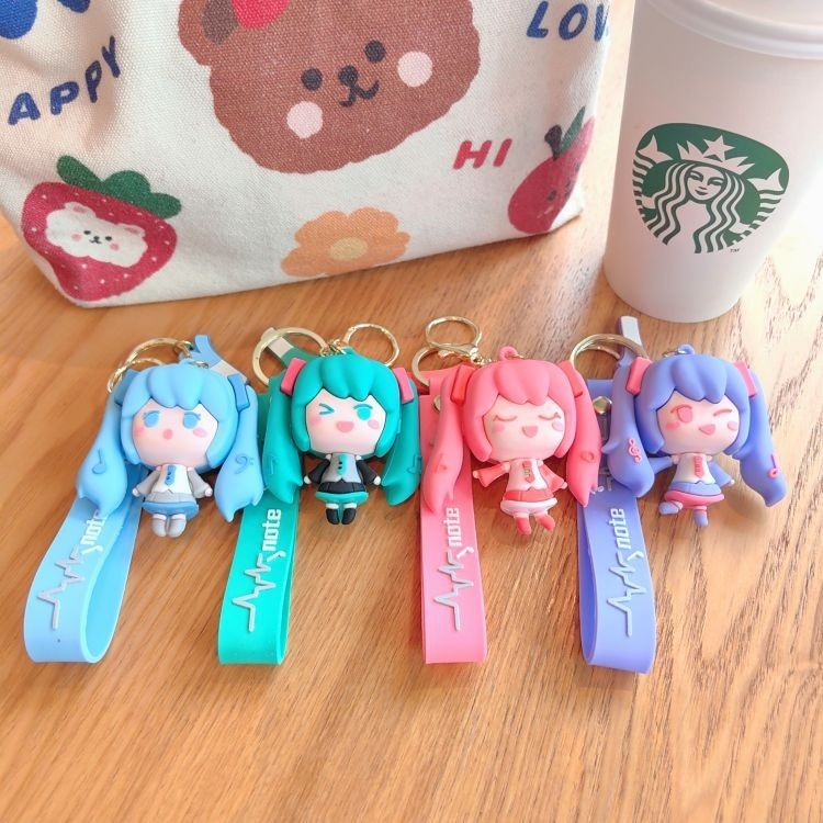 ST3 Hatsune Miku Cartoon Animation Keychain Cute Girl Student Bag ...