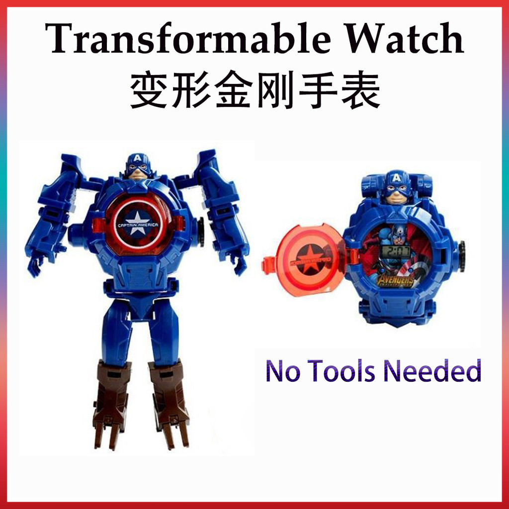 Kids Watch Cartoon 变形金刚儿童手表小孩电子表 Avengers Spiderman Bumblebee ...