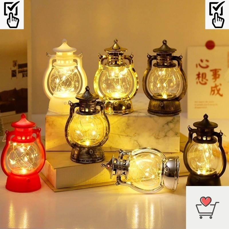 MBR LED Halloween Night Light with Battery Retro Small Oil Lamp Lantern ...