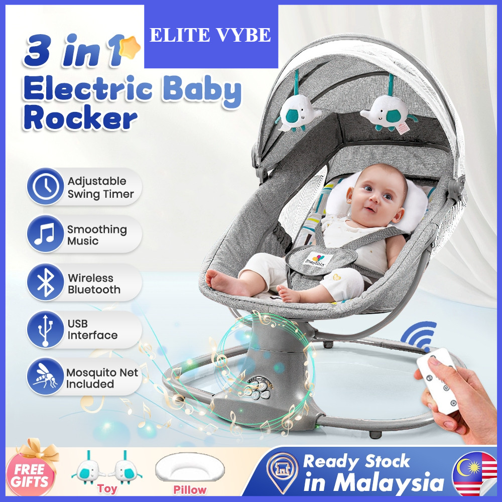 Mastela Baby Rocker: 3-in-1 Electric Rocking Chair, Newborn Baby Swing ...