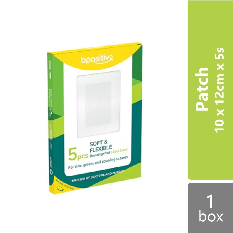 Bpositive Soft & Flexible Dressing + Pad 10cm x 12cm x 5s | For Cuts ...