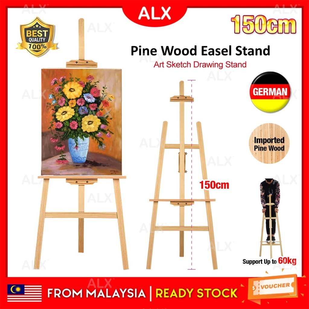 ALX Malaysia 150CM Imported German Pine Wood Display Stand Art Painting ...