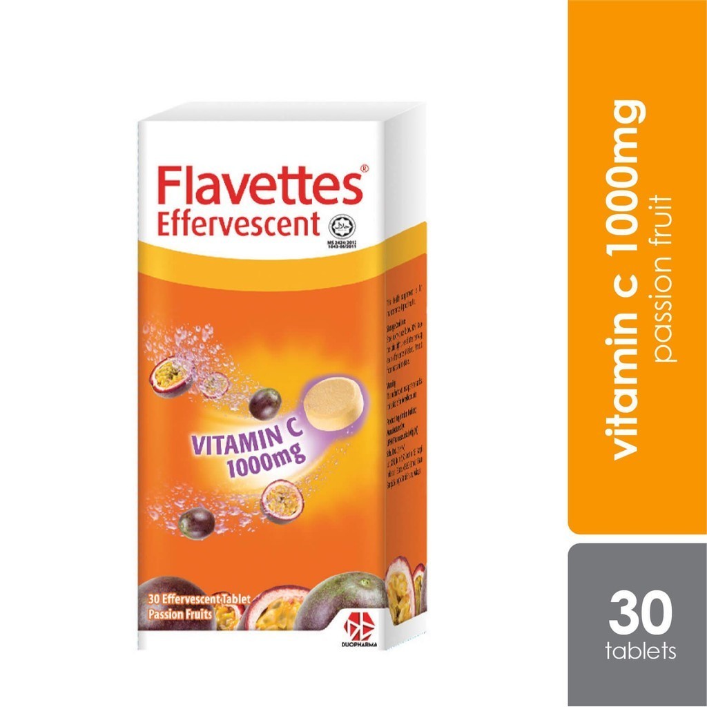 Flavettes Effervescent Vitamin C 1000mg (PASSION FRUIT) | Shopee Malaysia