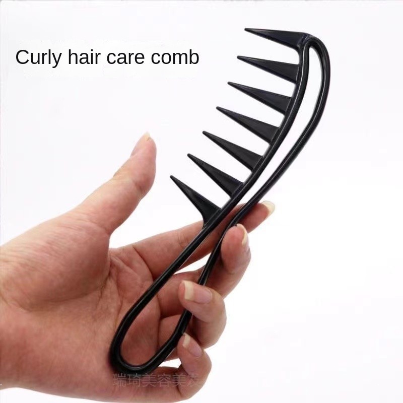 Black Fishbone Handle Fishbone Texture Comb Oil Head Hollow Comb ...