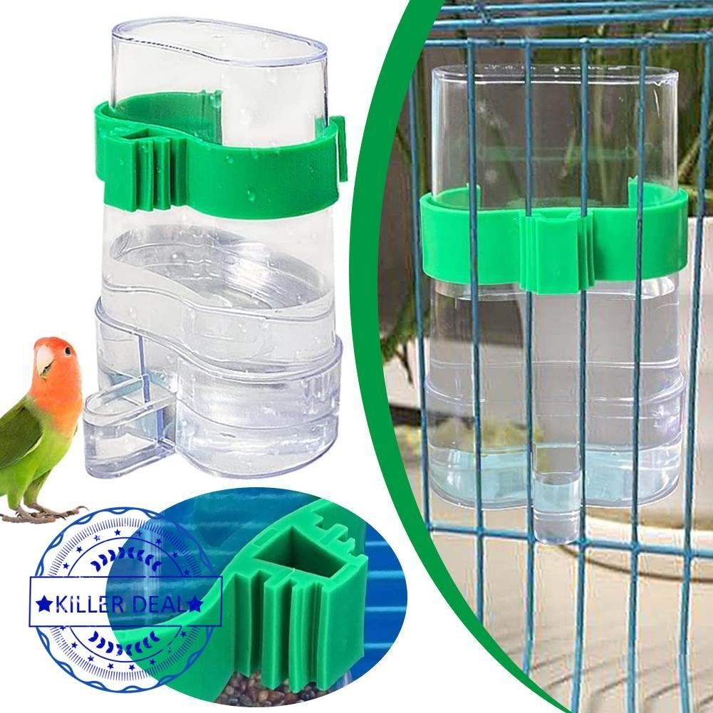 Automatic Bird Cage Drinking Set With Hanging Feeders And Water Bottle ...
