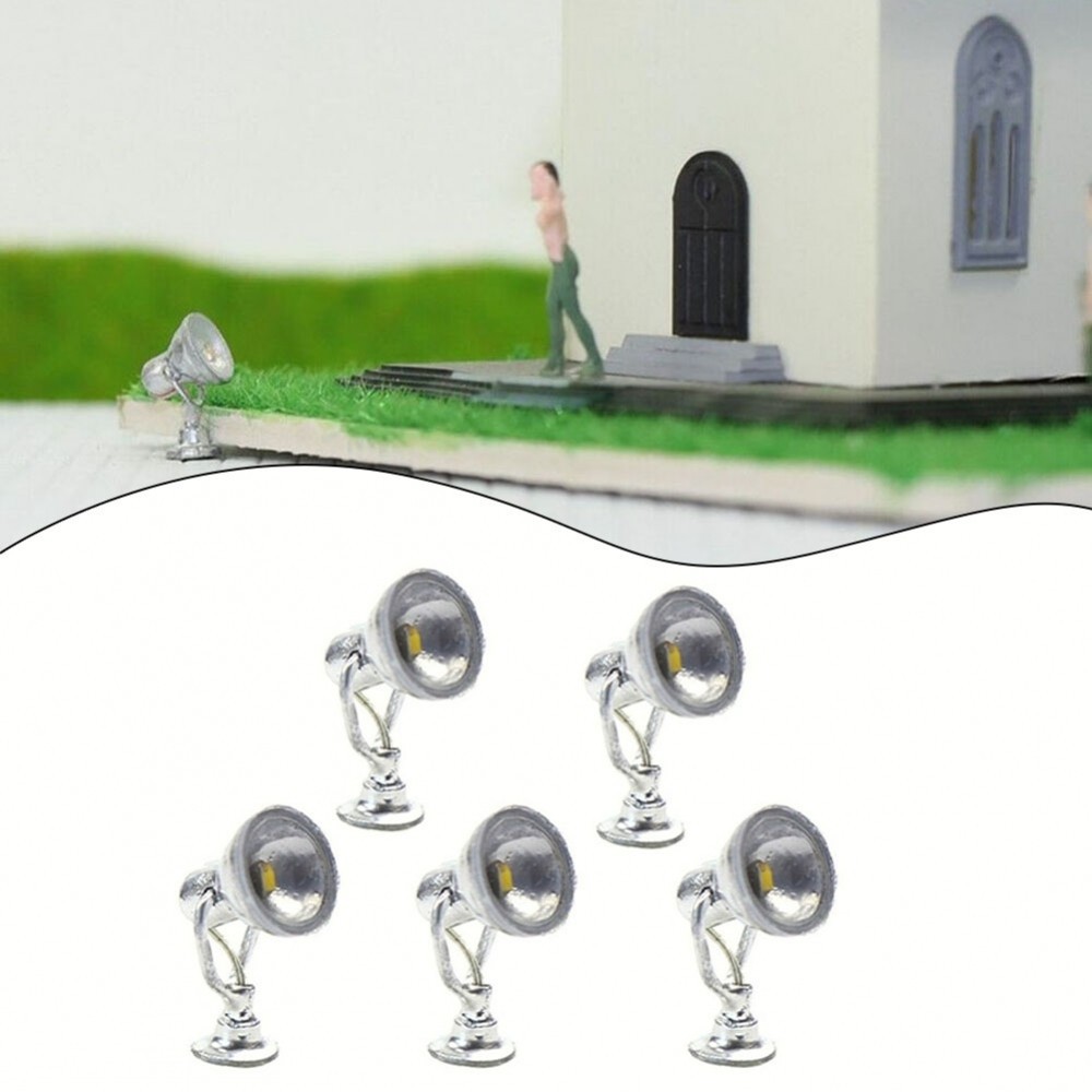 Warm LED Model Railway 187 Lamp Spotlight Flood Lights HO Scale Pack of ...