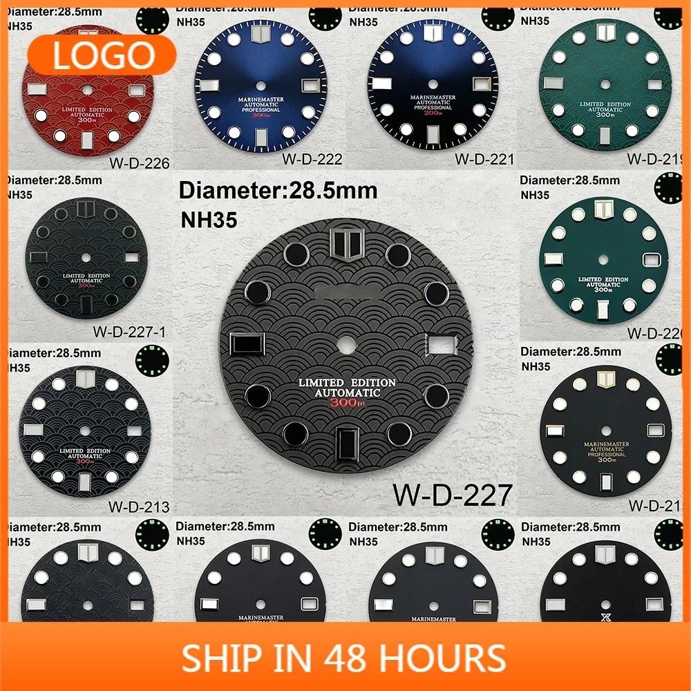 XPSB 28.5mm S Logo Fish Scale Dial Fit NH35/NH36/4R Movement C3 Strong Green Luminous Watches ...