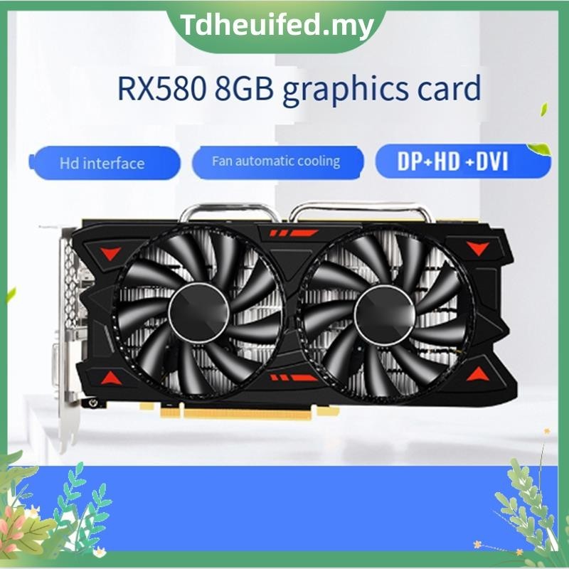1Set RX580 8G Graphics Card Radiator Dual Fan Game Graphics Card ...