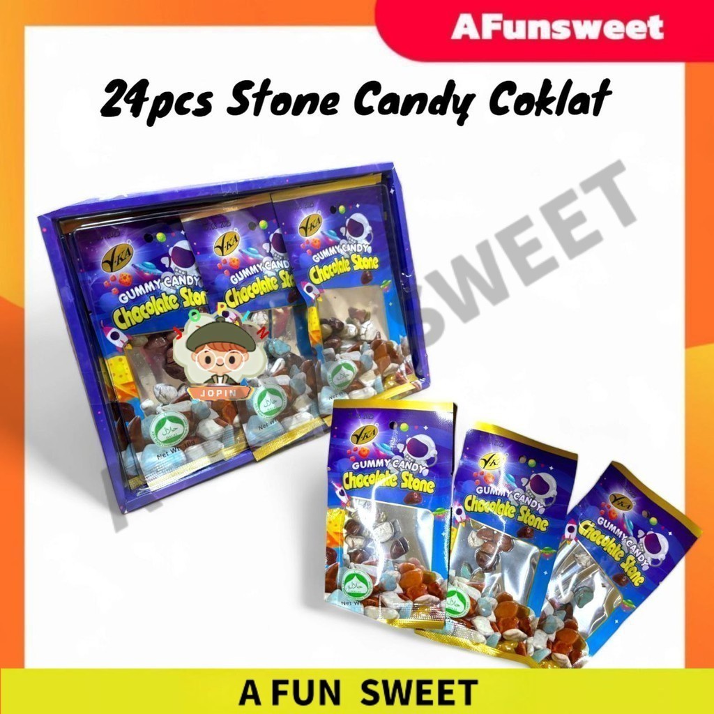 24pcs x 10g Ali Stone Candy gula batu coklat chewy individual pkt ...