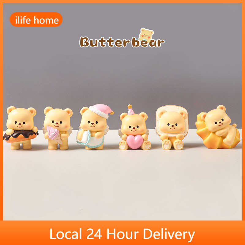 Shipping from Selangor 6Pcs/Set Butter Bear Lovely Action Figure Anime ...