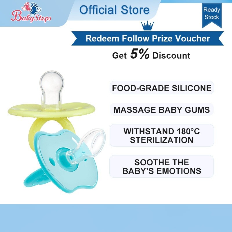BABYSTEPS Puting Baby Pacifier Silicone Puting Newborn Pacifier Newborn ...