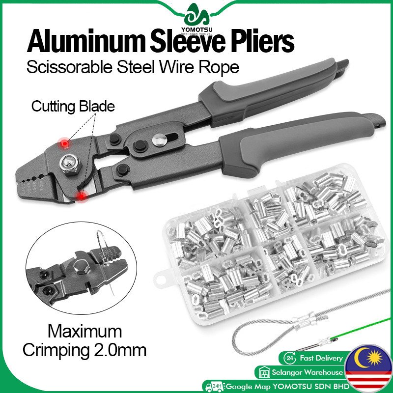 Wire Rope Crimping Cutting Tool Ferrule Crimps Up To 2.0mm Aluminum ...
