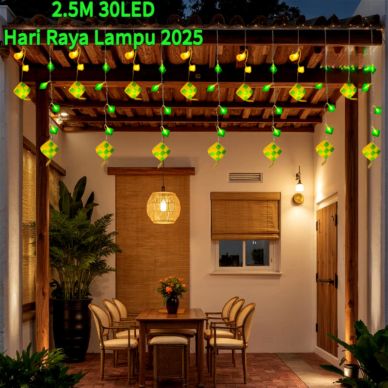 ⭐Local delivery⭐ 2025 Lampu Raya Led Hari Raya Lights 2.5M 30LED ...