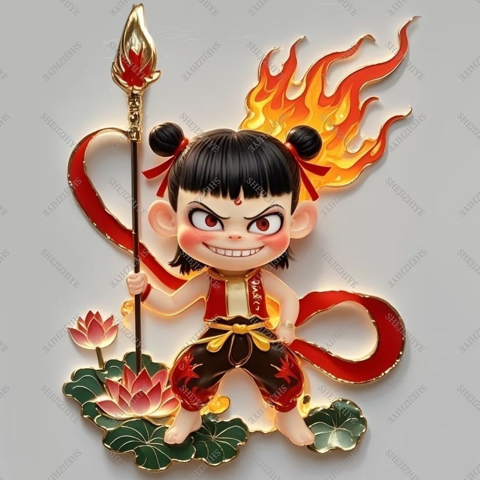 Nezha Acrylic Magnetic Refrigerator Stickers Anime Merchandise ...