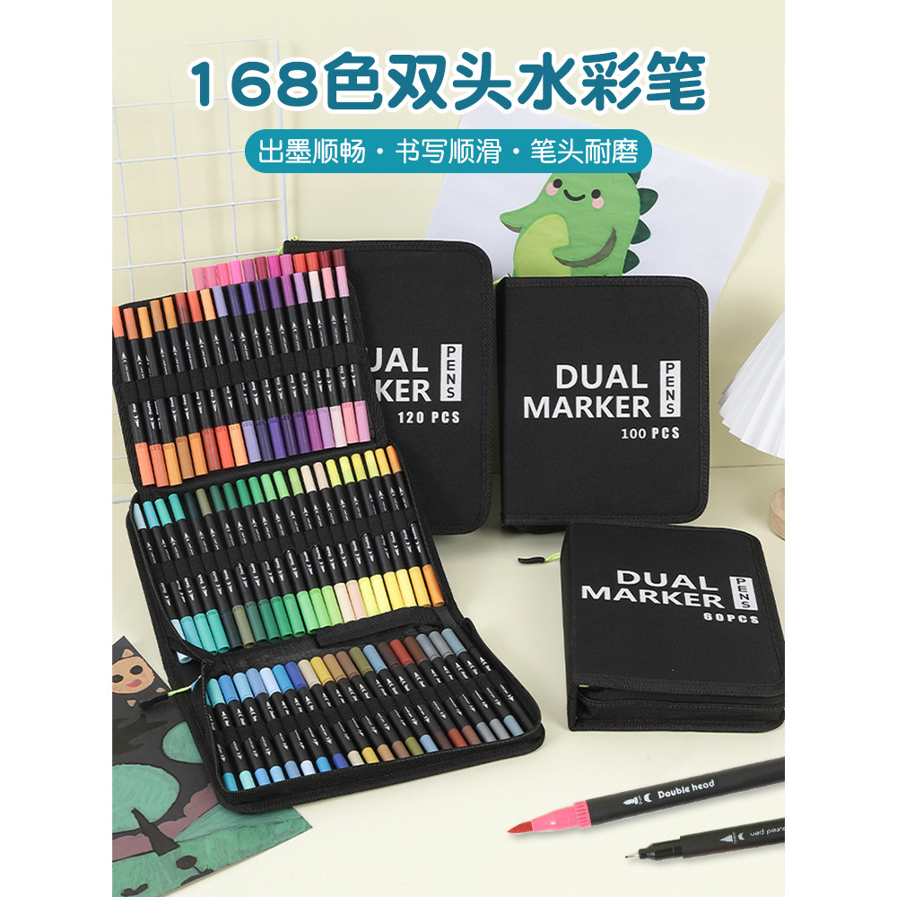 Pen Cat Air Dwi Petua untuk Menulis Jurnal, 120 Warna untuk Pelajar ...