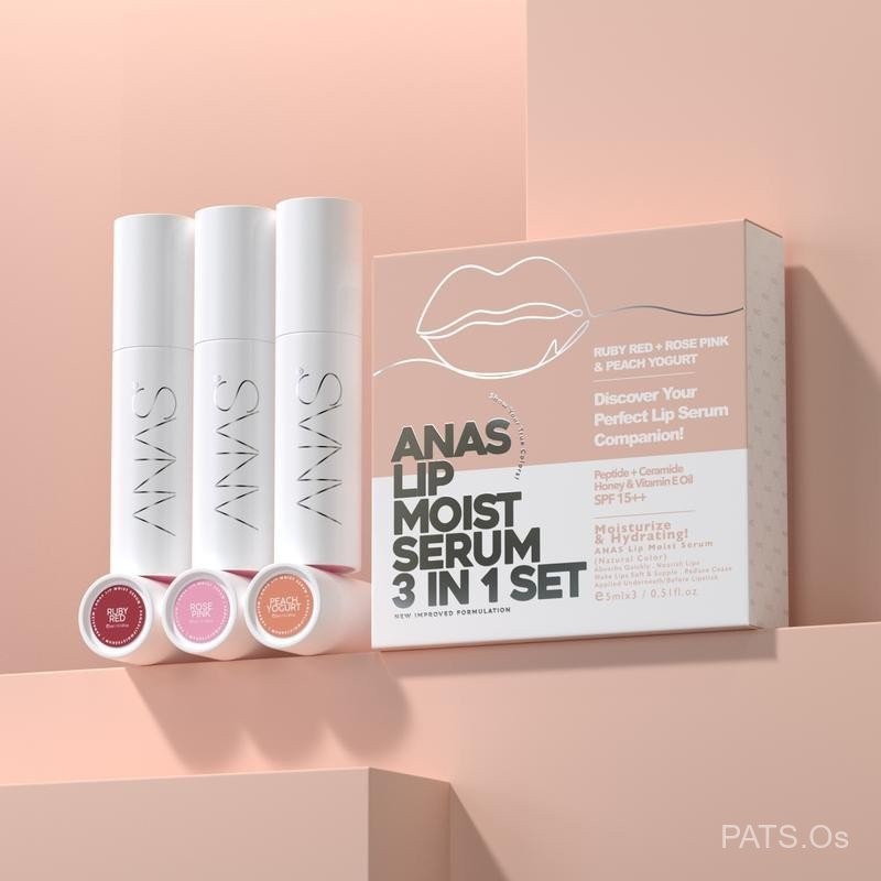 ANAS 3 IN 1 LIP MOIST SERUM SET with Vitamin E + Peptide + Ceramide ...