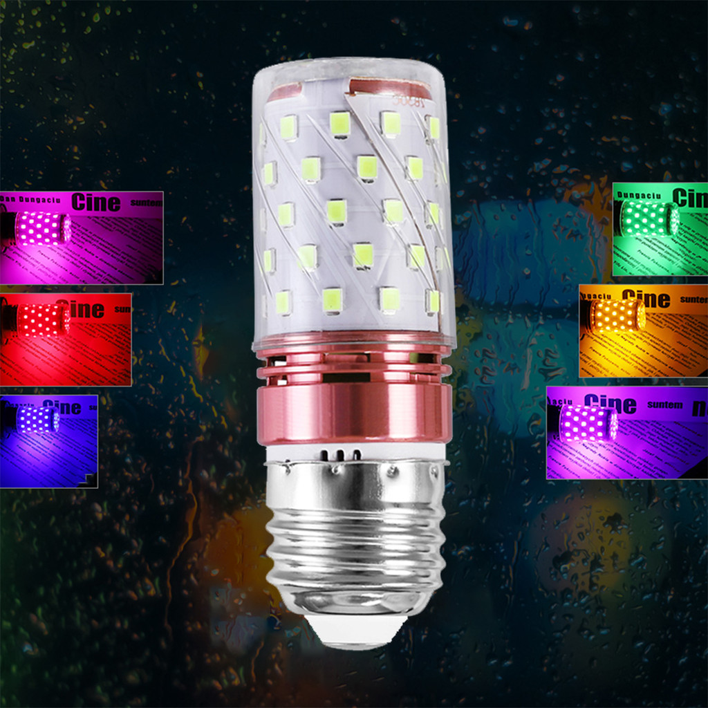 E27 Led Colorful Corn Bulb AC220V Light Small 7colors Lamp 12w 270 ...