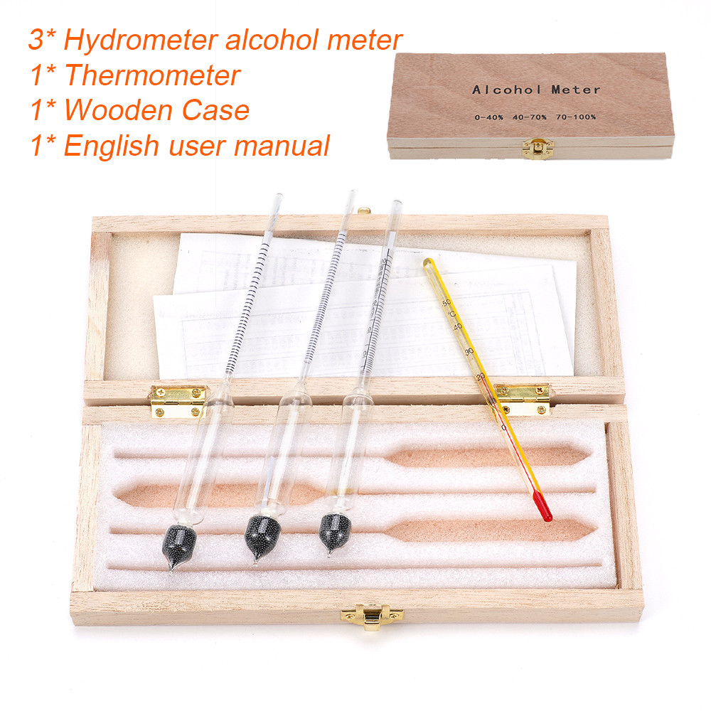 0-100% 3pcs liquid specific gravity meter wine alcohol meter ...