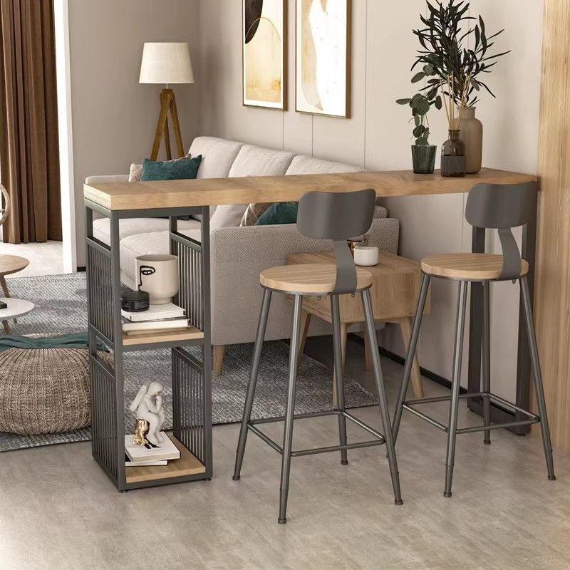 meja bar Nordic Solid Wood Partition Small bar table kitchen island ...