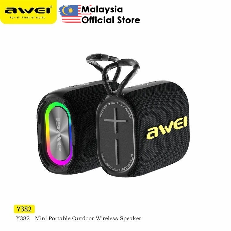 Awei Y382 Mini Wireless Speaker HiFi Stereo Sound Portable Outdoor Bluetooth Speake RGB Mini ...