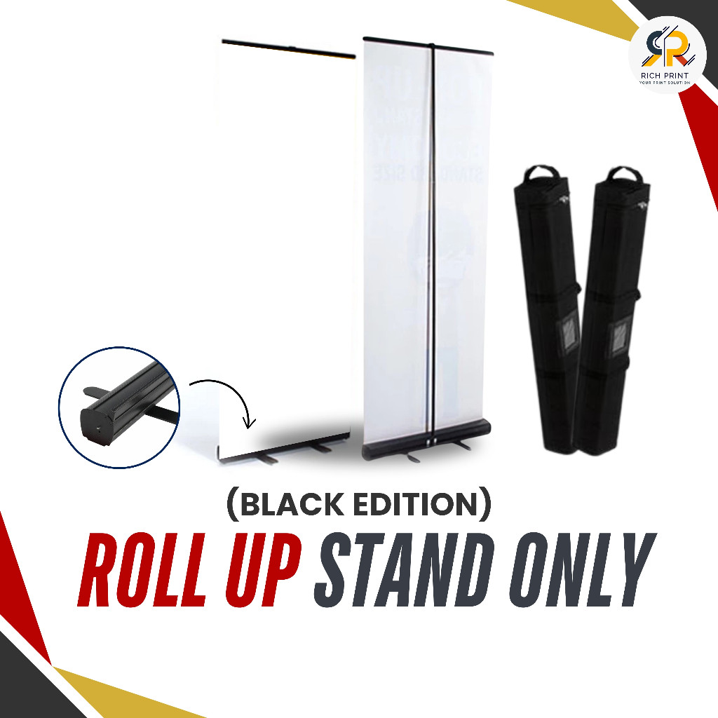 ROLL UP BUNTING STAND BLACK EDITION (STAND ONLY) | Shopee Malaysia