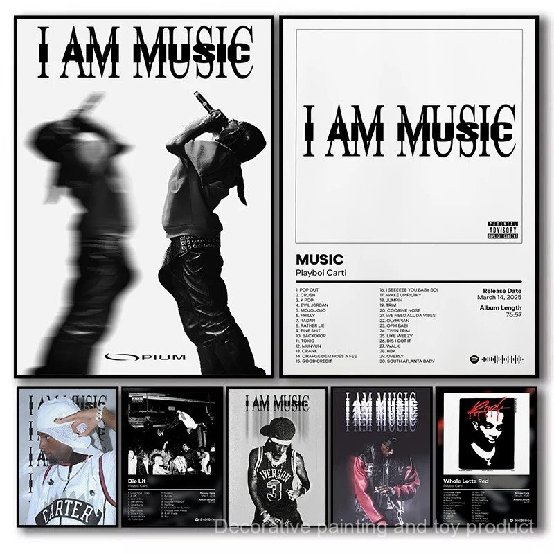 Hip Hop Star Rapper Playboi Carti I Am Music Album Cover Poster Canvas ...