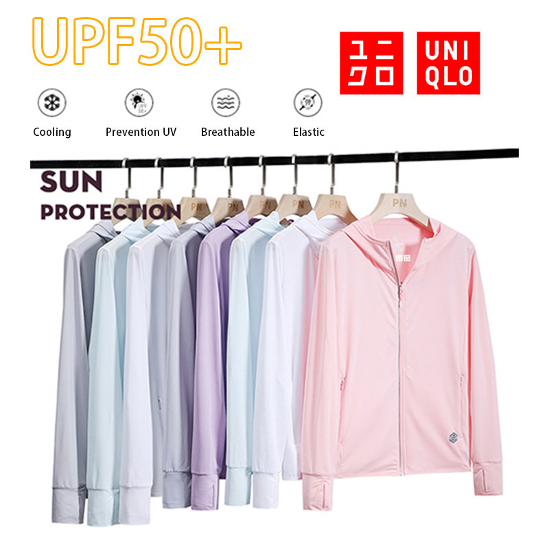 Ready Stock （M-5XL） Uniqlo Women Jacket Airism UV Protection UPF 50+ Mesh Long Sleeve Full Zip ...